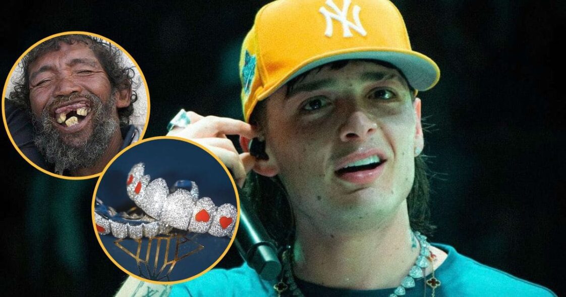 Peso Pluma estrena dentadura de diamantes incrustados ¿Cuánto costó ...